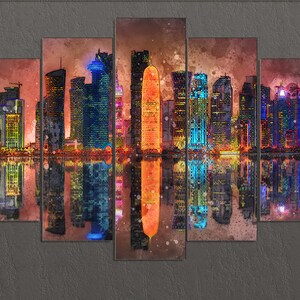 Doha Canvas Print Doha Skyline Doha Wall Art Qatar - Etsy