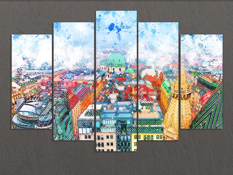 Vienna Canvas Print Vienna Skyline Vienna Wall Art Austria - Etsy