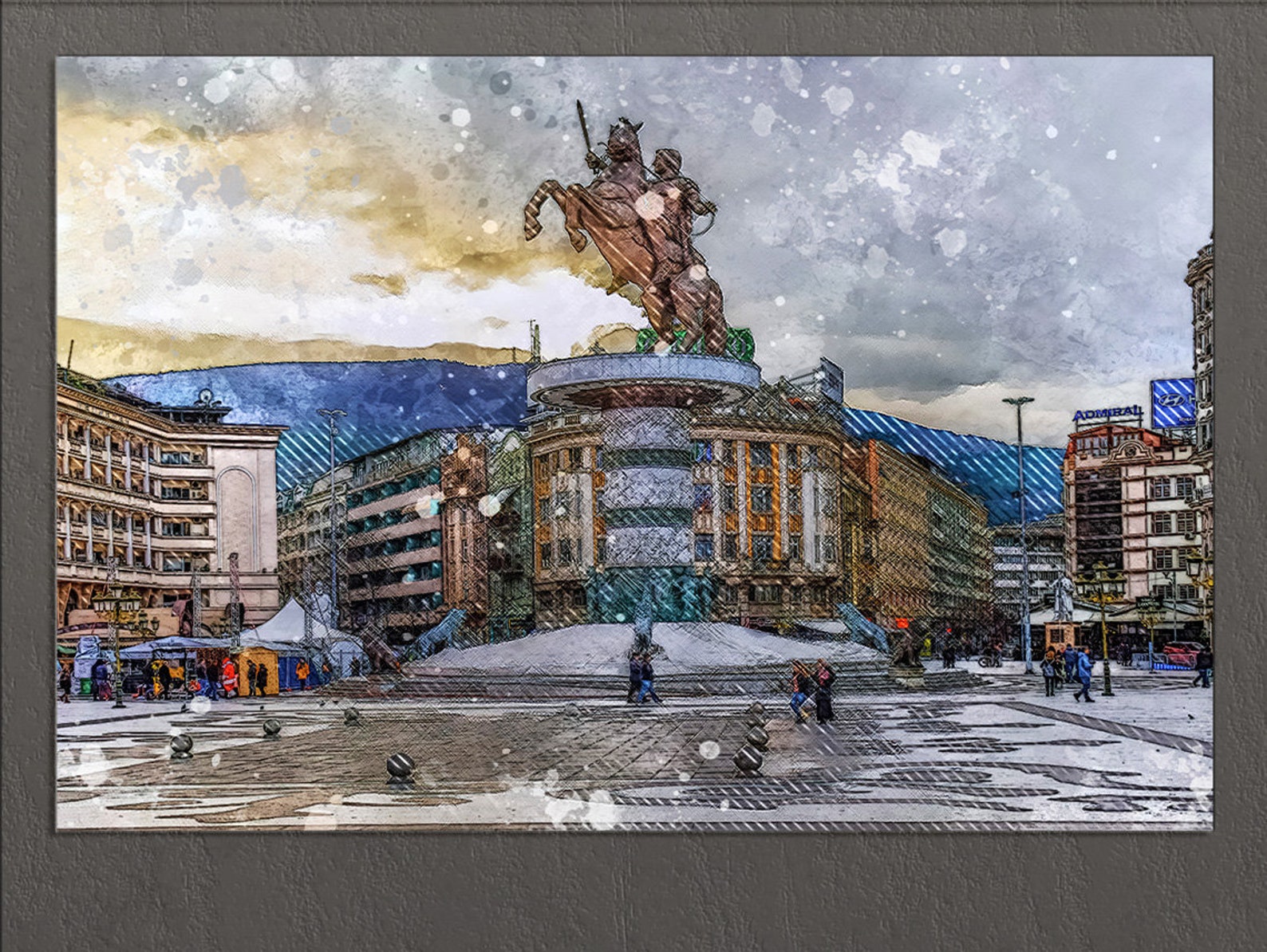 Skopje Canvas Print, Skopje Downtown, Skopje Wall Art, North Macedonia ...