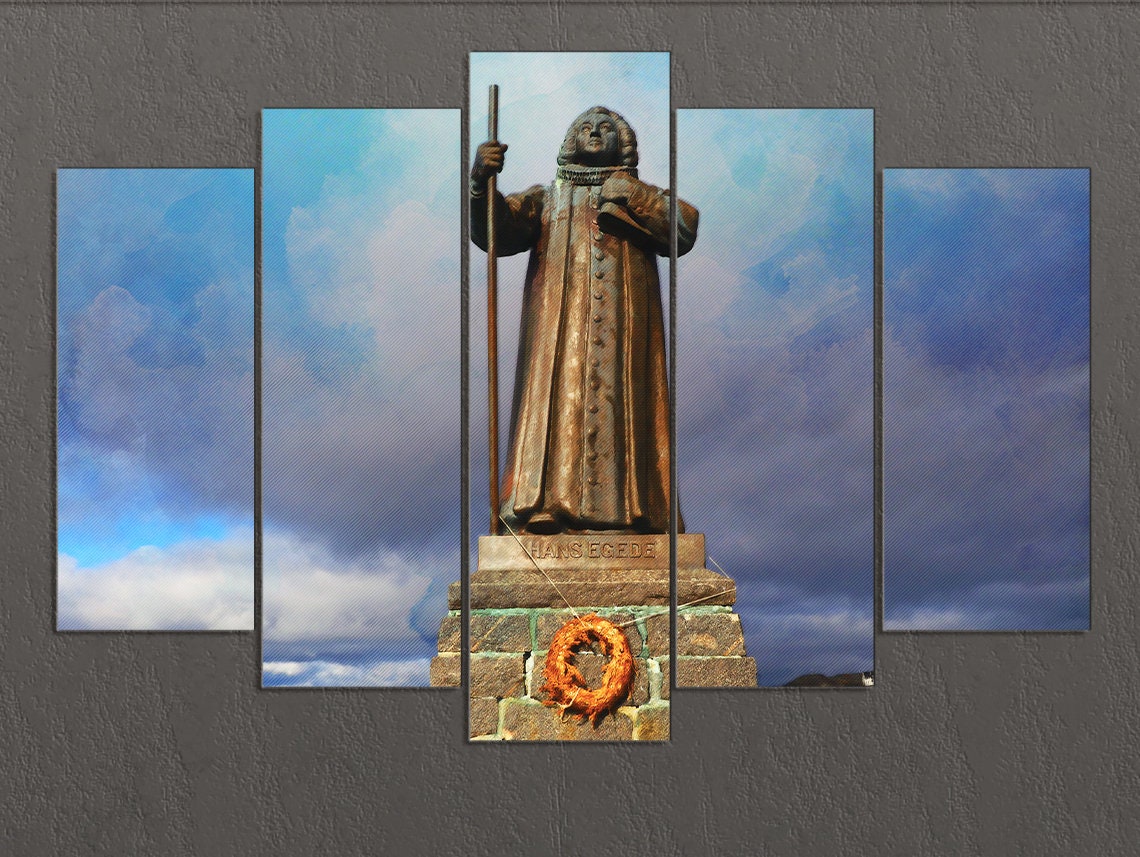 Hans Egede Statue Nuuk Greenland Wall Art Nuuk Canvas - Etsy UK