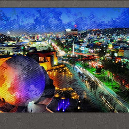 Tijuana Poster Art Skyline Print Baja Mexico - Etsy