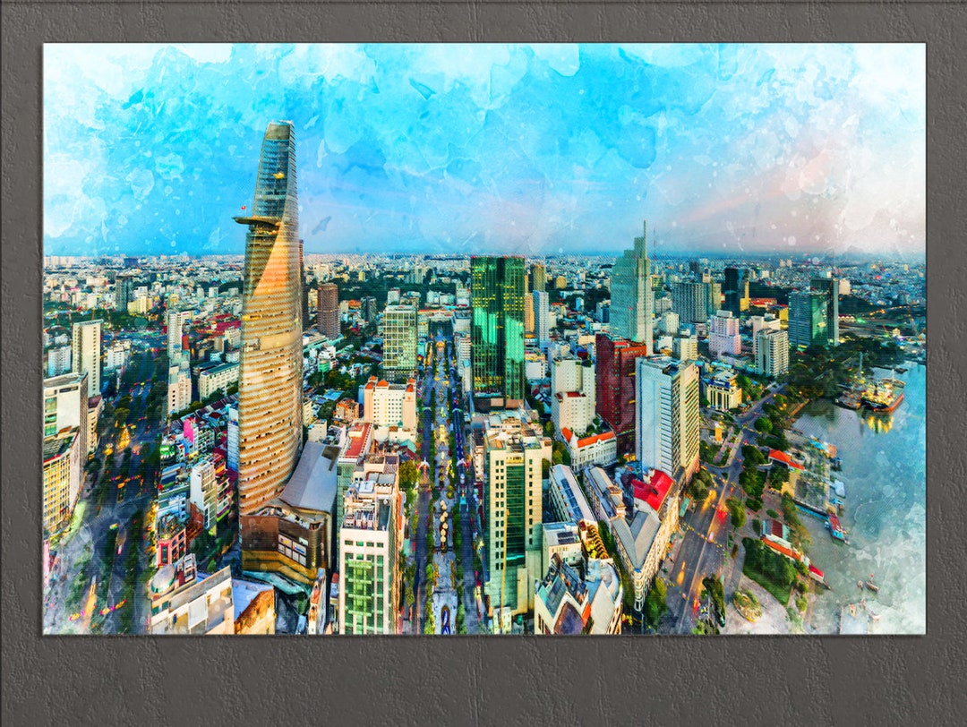 Saigon Canvas Print, Vietnam Wall Art, Ho Chi Minh City Skyline, Nguyen ...