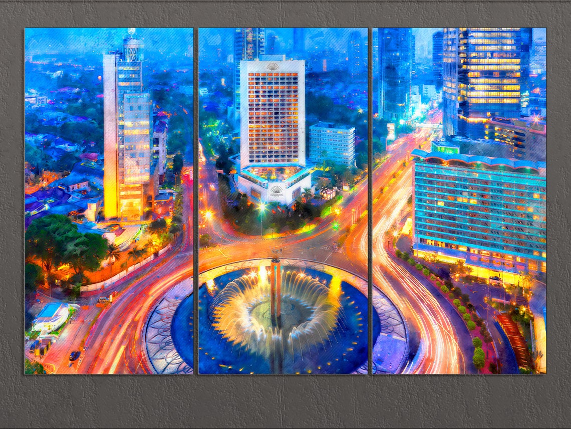 Lagos Canvas Print, Lagos Skyline, Nigeria Wall Art, Lagos Painting ...