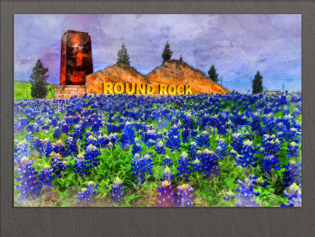 Round Rock Canvas Print, Round Rock Painting, Round Rock Wall Art ...