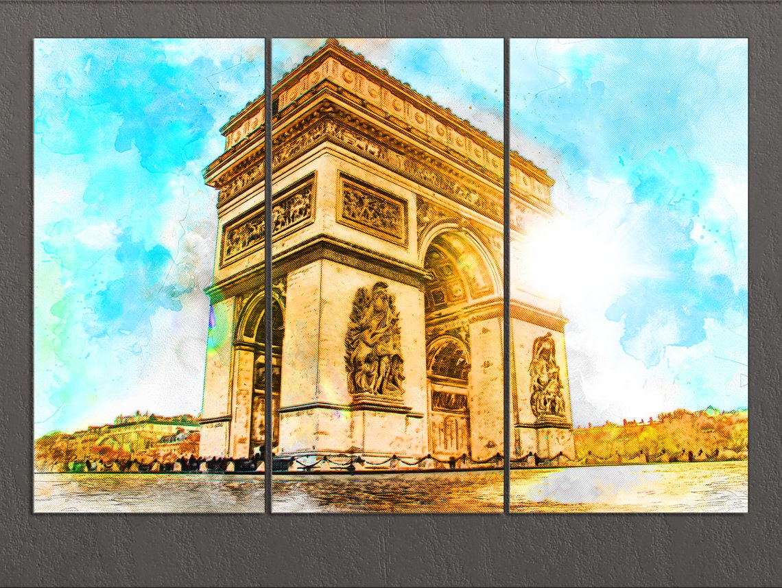 Triumphal Arch in Paris Canvas Print Paris Wall Art France - Etsy UK