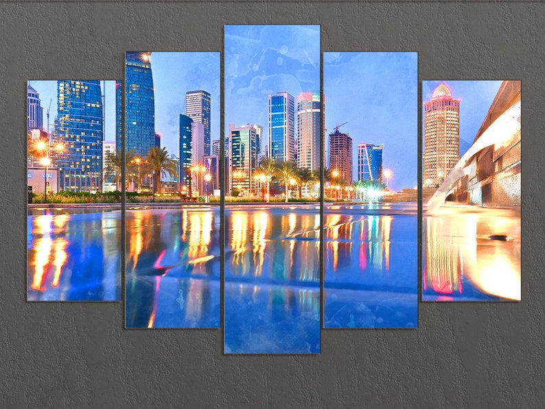 Doha Canvas Print Doha Skyline Sheraton Park Doha Wall Art - Etsy UK