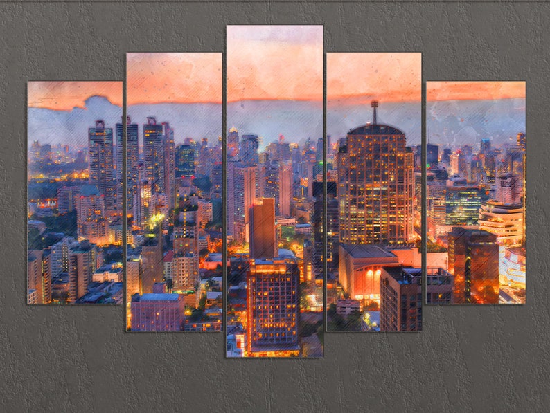 Angola Wall Art, Luanda Skyline, Luanda Canvas Print, Luanda Painting ...