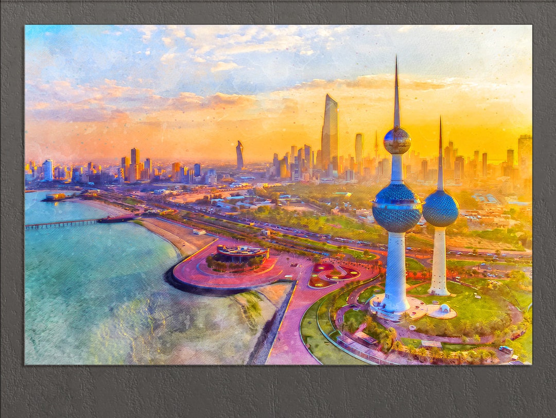 Kuwait City Canvas Print, Kuwait Wall Art, Kuwait Painting, Kuwait City ...