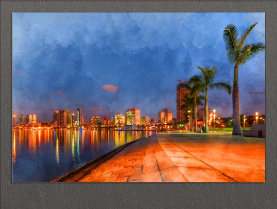 Angola Canvas Print Luanda Wall Art Luanda Painting Angola | Etsy
