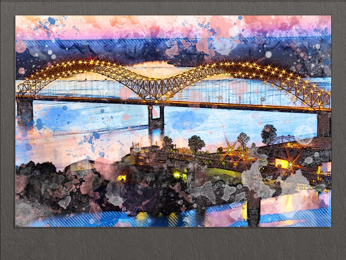 Memphis Canvas Print Memphis Skyline Memphis Wall Art - Etsy