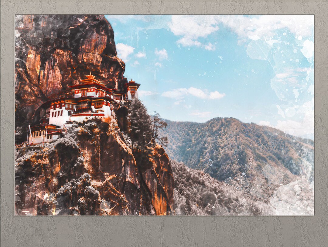 Paro Taktsang Monastery, Bhutan Canvas Print, Bhutan Wall Art, Buddhist ...