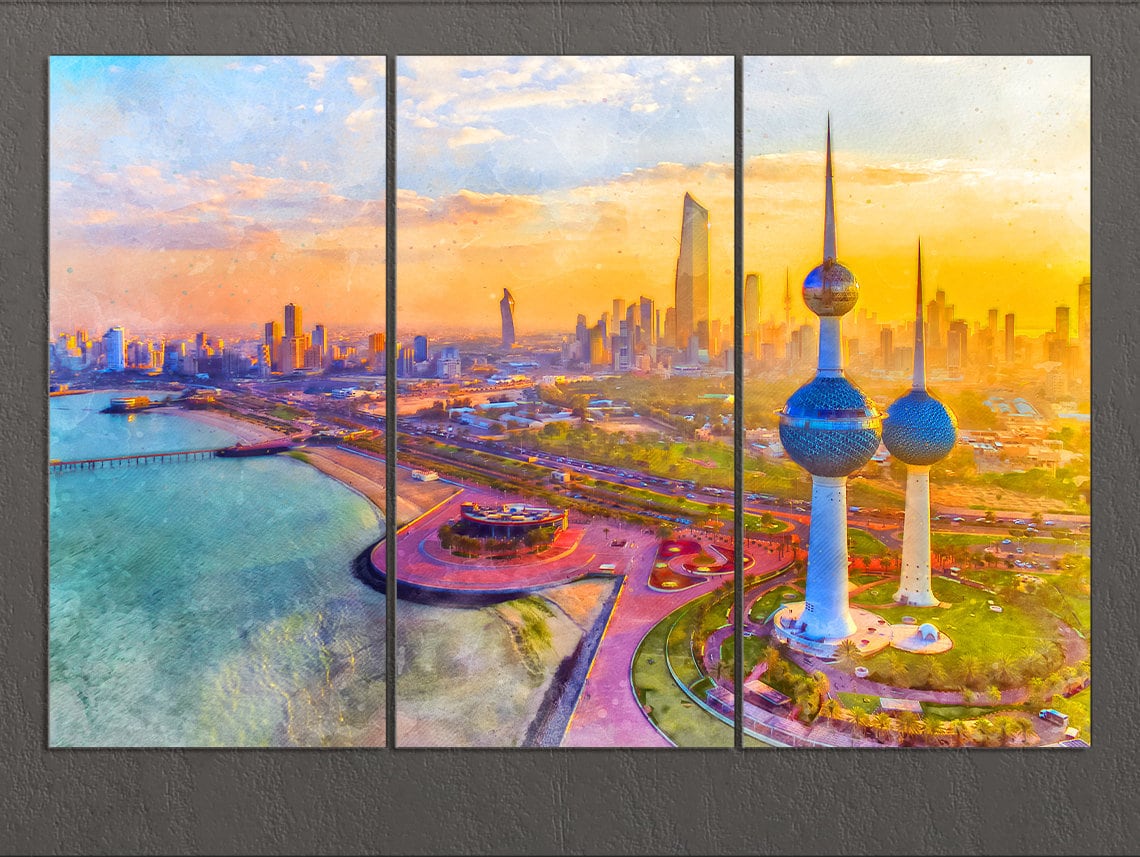 Kuwait City Canvas Print, Kuwait Wall Art, Kuwait Painting, Kuwait City ...