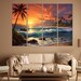 Beautiful Sunset Canvas Print, Scenic Sunset Painting, Ocean Wall Decor ...