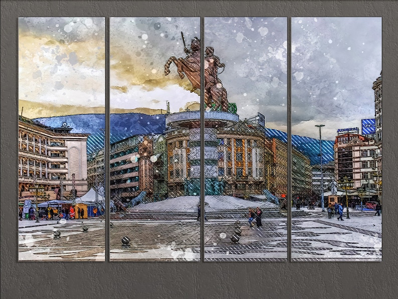 Skopje Canvas Print Skopje Downtown Skopje Wall Art North - Etsy