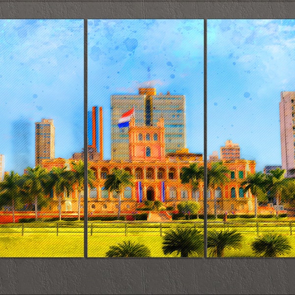 Asunción Skyline Art - Etsy