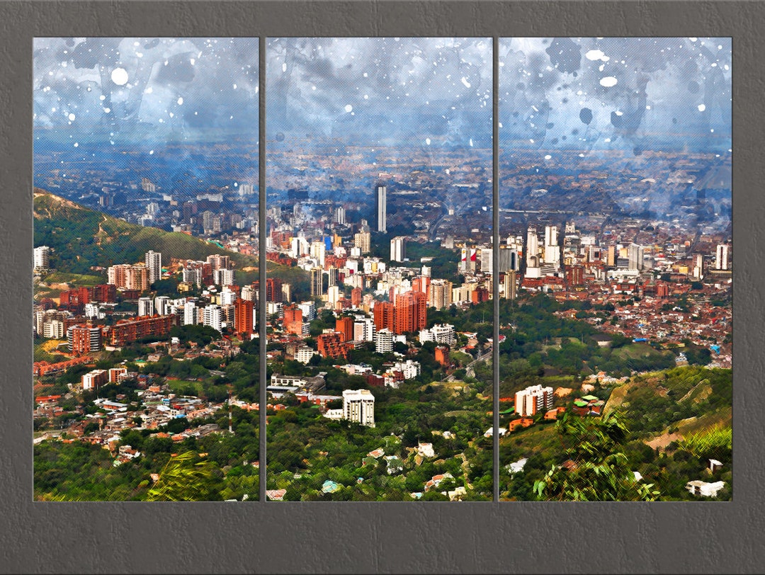 Cali Canvas Print, Cali Skyline, Cali Wall Art, Colombia - Etsy
