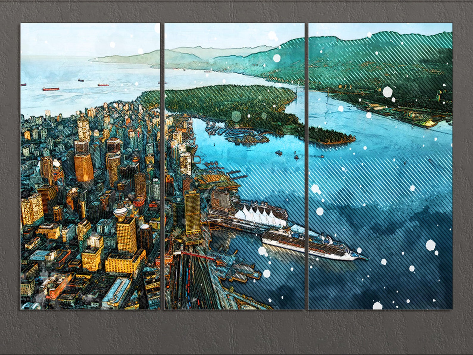 Vancouver Canvas Print Vancouver Skyline Vancouver Wall Art - Etsy UK