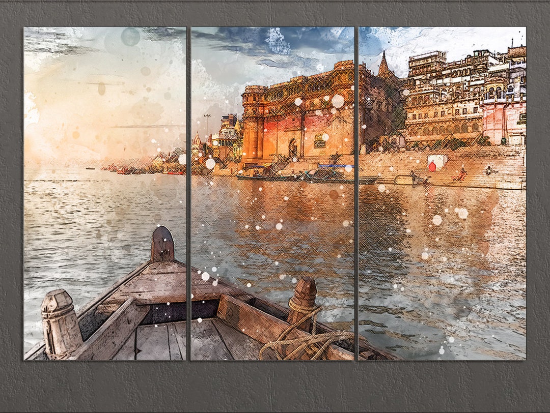 Varanasi Canvas Print, Varanasi Skyline, Varanasi Wall Art, India - Etsy