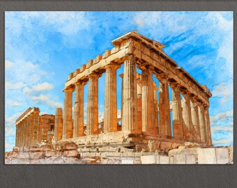 Parthenon Canvas - Etsy