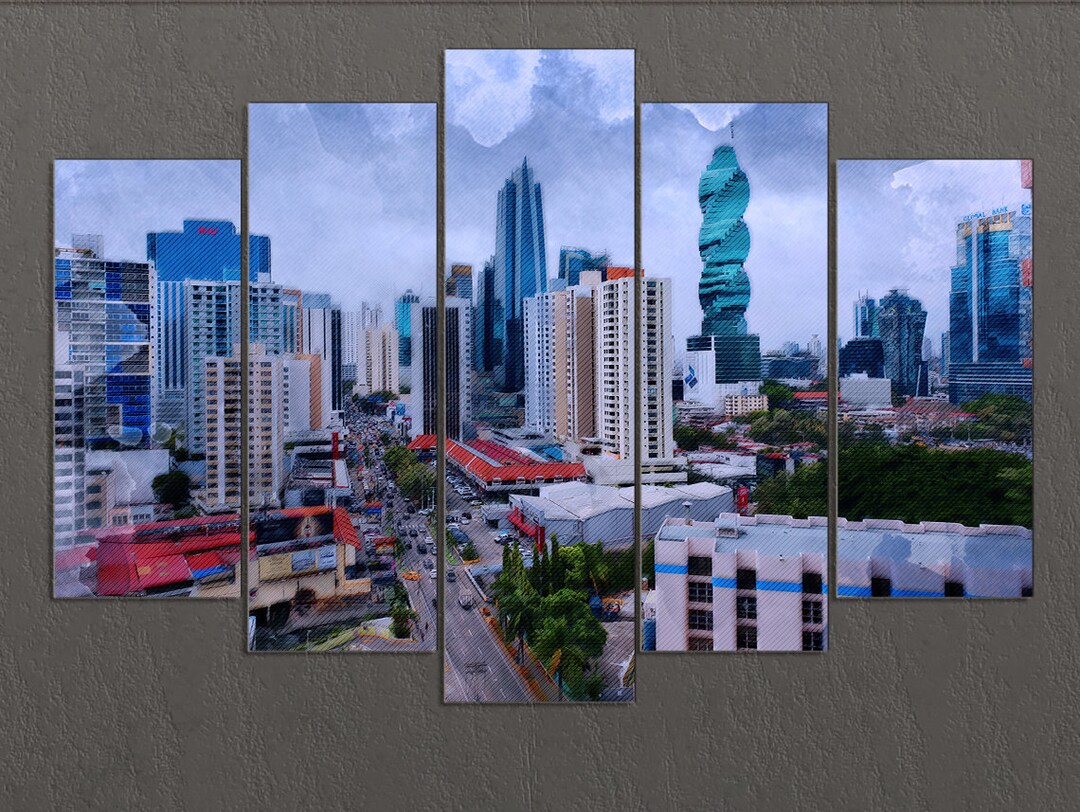 Panama City Wall Art, Panama City Skyline, Panama Wall Art, Panama City ...