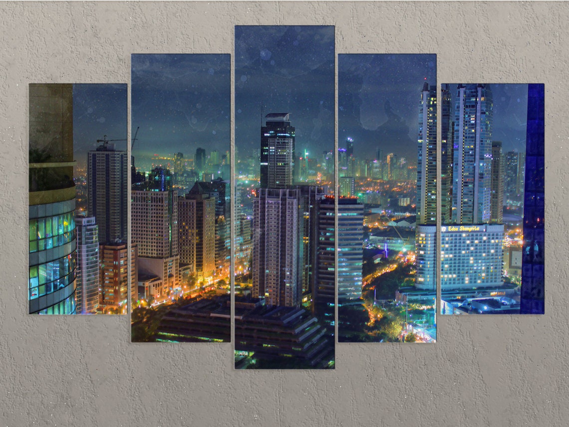 Manila Skyline Manila Canvas Print Philippines Wall Art - Etsy