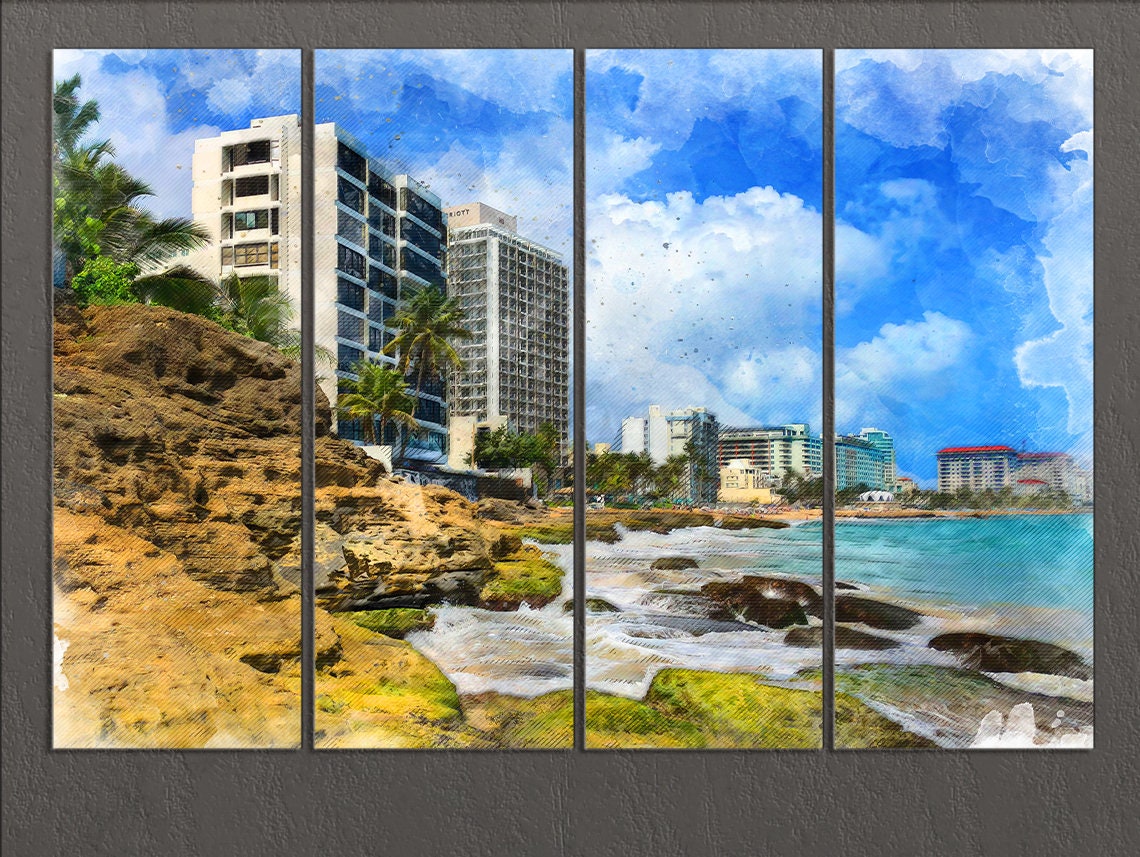 Puerto Rico Wall Art San Juan Canvas Print Atlantic Beach - Etsy