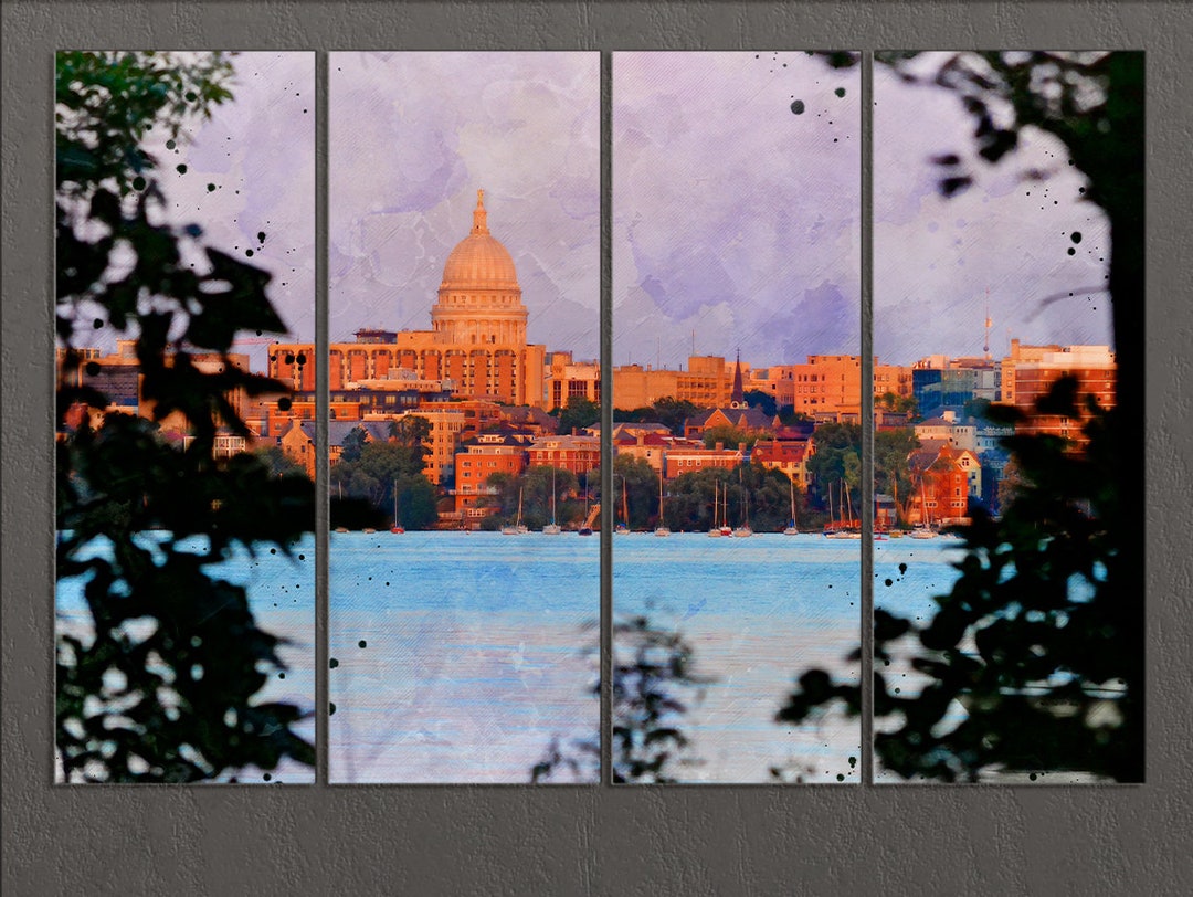 Madison Canvas Print, Madison Painting, Madison Wall Art, Wisconsin ...