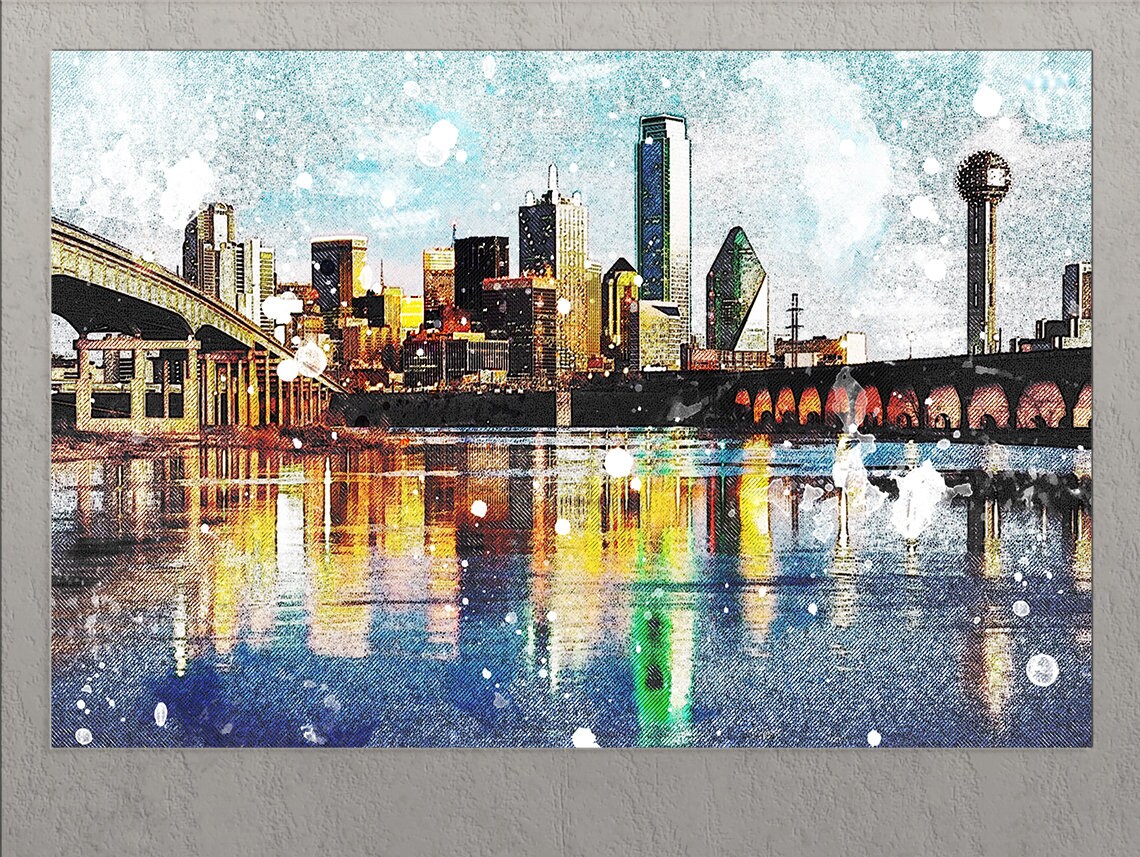 Dallas Canvas Print Dallas Skyline Dallas Wall Art - Etsy