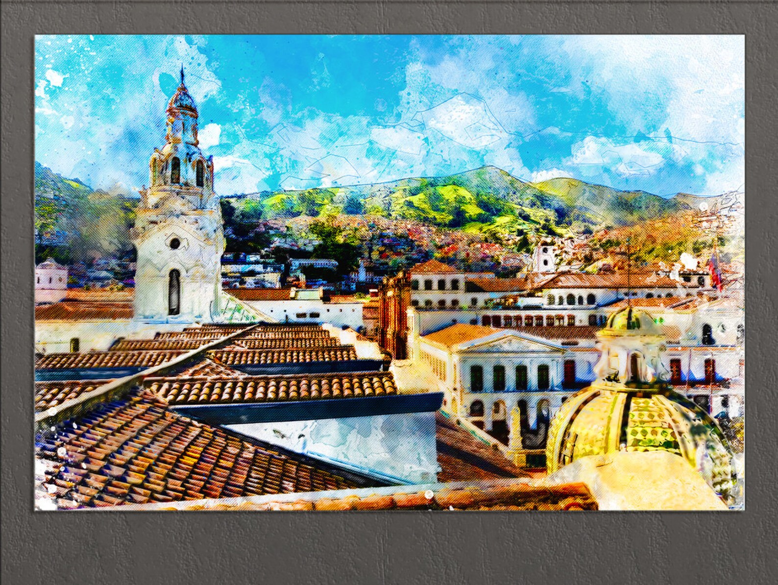 Impresión de lienzo de Quito horizonte de Quito arte mural - Etsy España