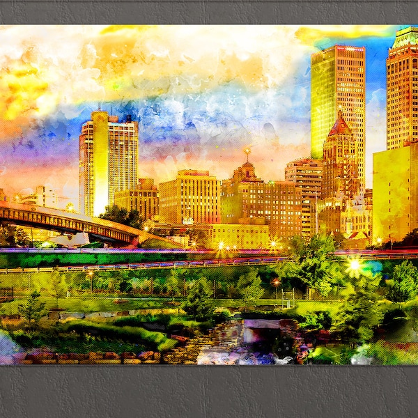Tulsa Skyline - Etsy