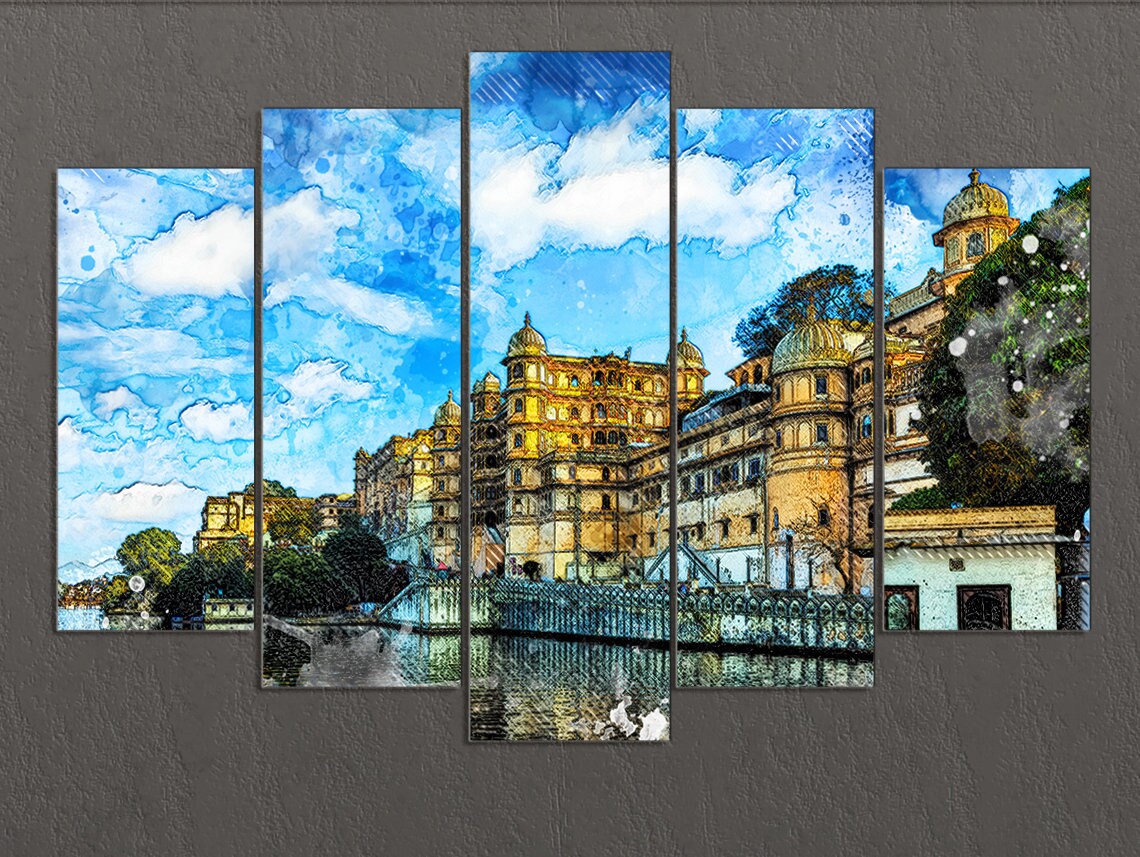 Udaipur Canvas Print Udaipur Skyline Udaipur Wall Art India - Etsy