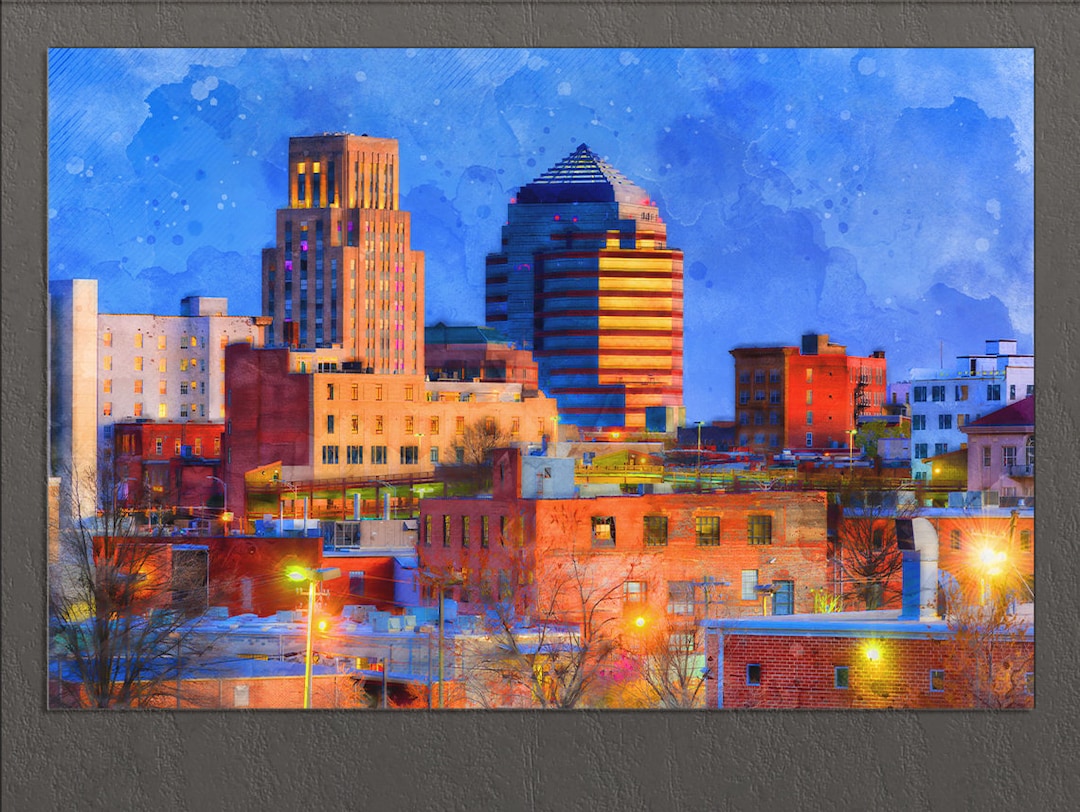 Durham Canvas Print, Durham Skyline, Durham Painting, Durham Wall Art ...