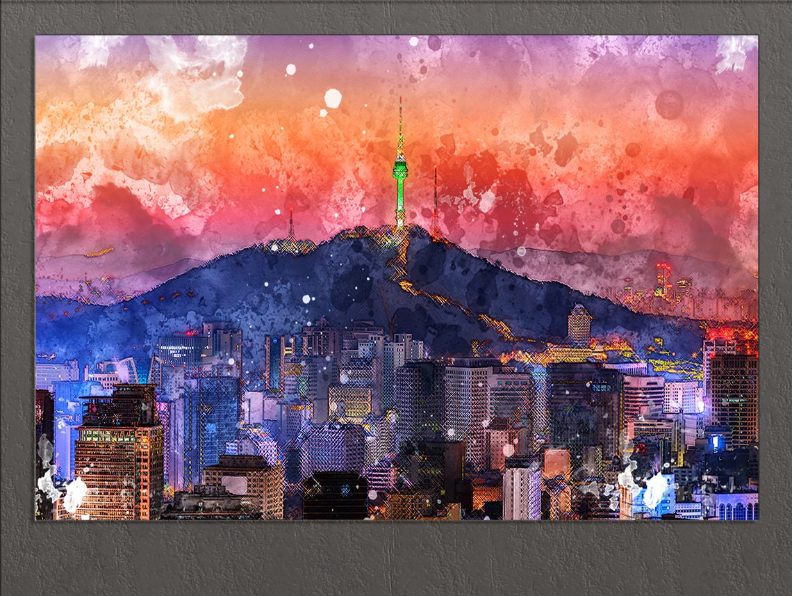 Seoul Canvas Print Seoul Skyline Seoul Wall Art South Korea - Etsy