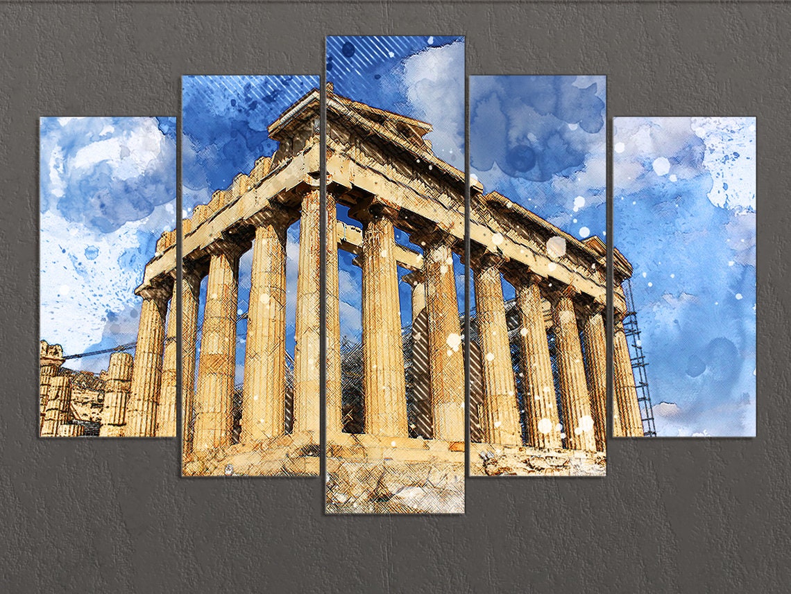 Parthenon Canvas Print Acropolis Athens Wall Art Greece | Etsy