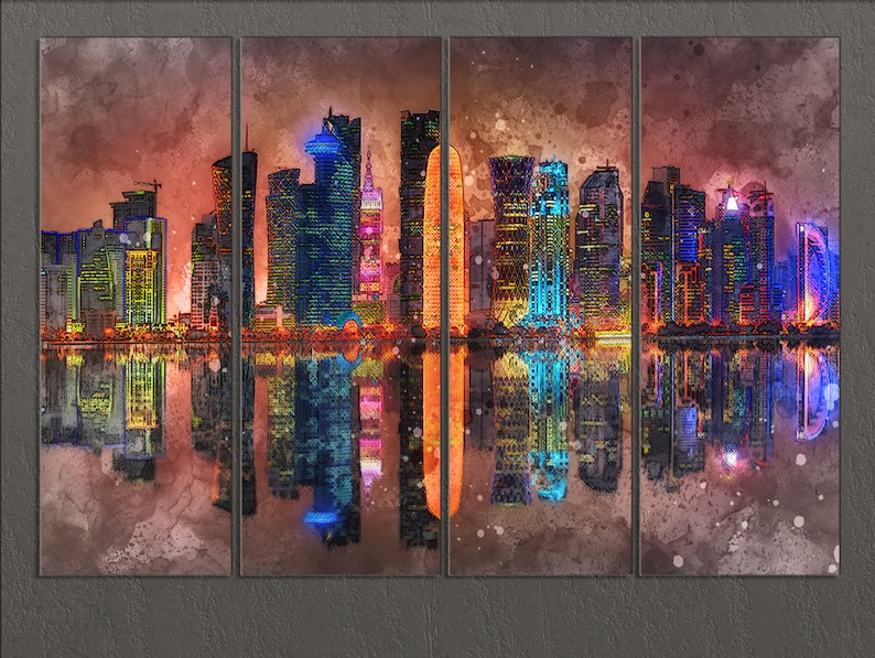 Doha Canvas Print Doha Skyline Doha Wall Art Qatar | Etsy