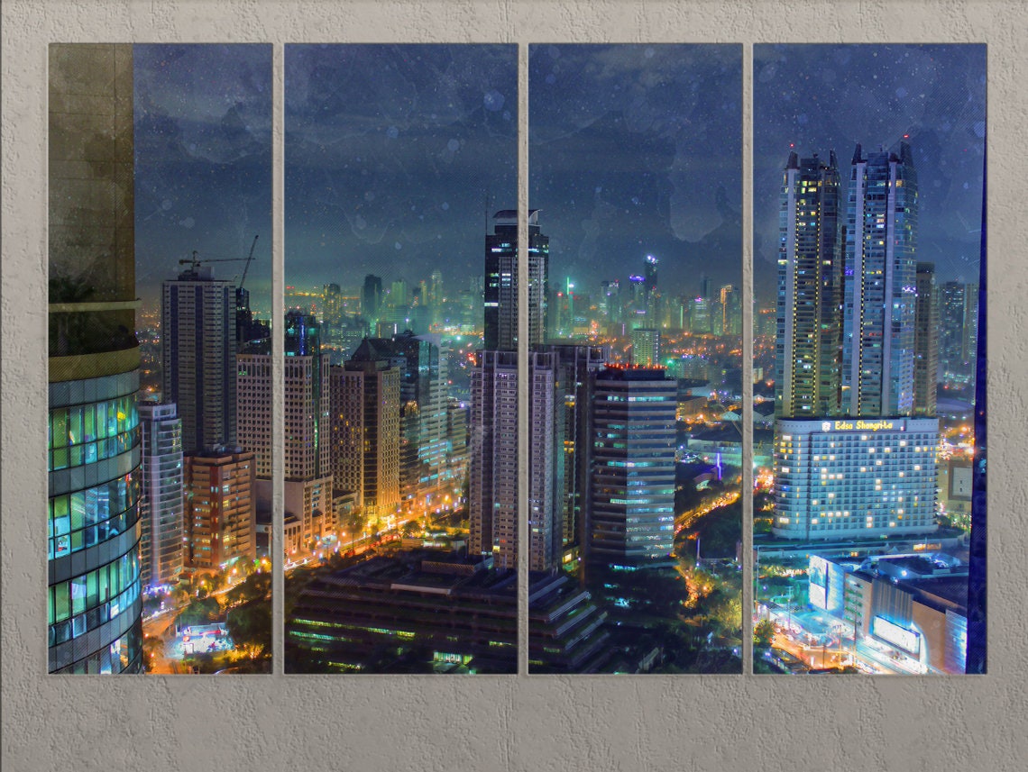 Manila Skyline Manila Canvas Print Philippines Wall Art - Etsy