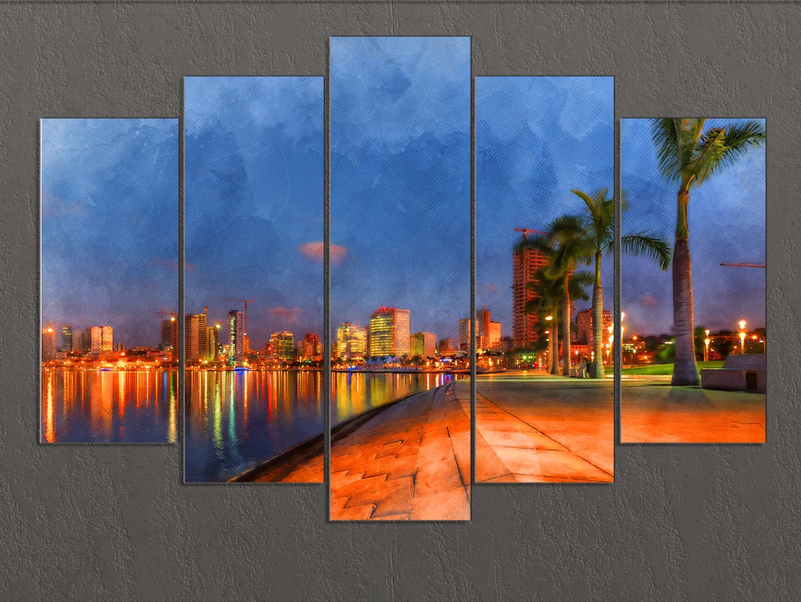Angola Canvas Print, Luanda Wall Art, Luanda Painting, Angola Painting ...
