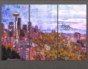 Seattle Print | Etsy