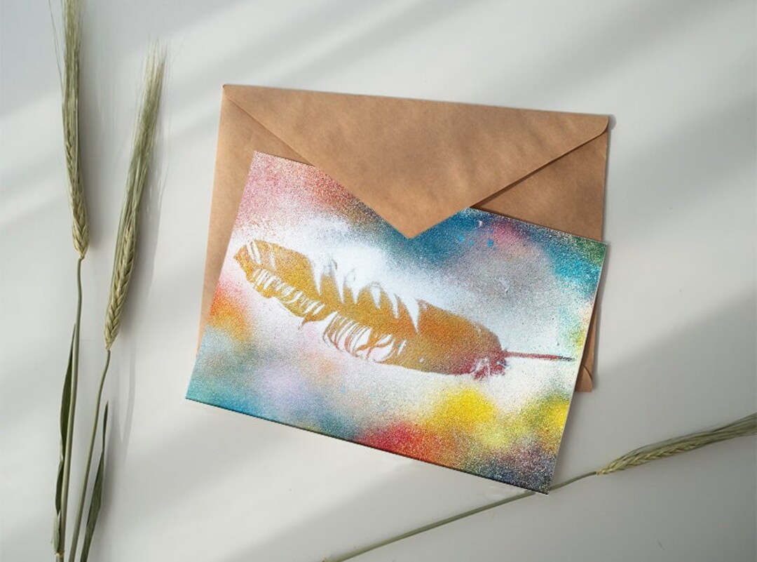 Rainbow Feather Print - Etsy