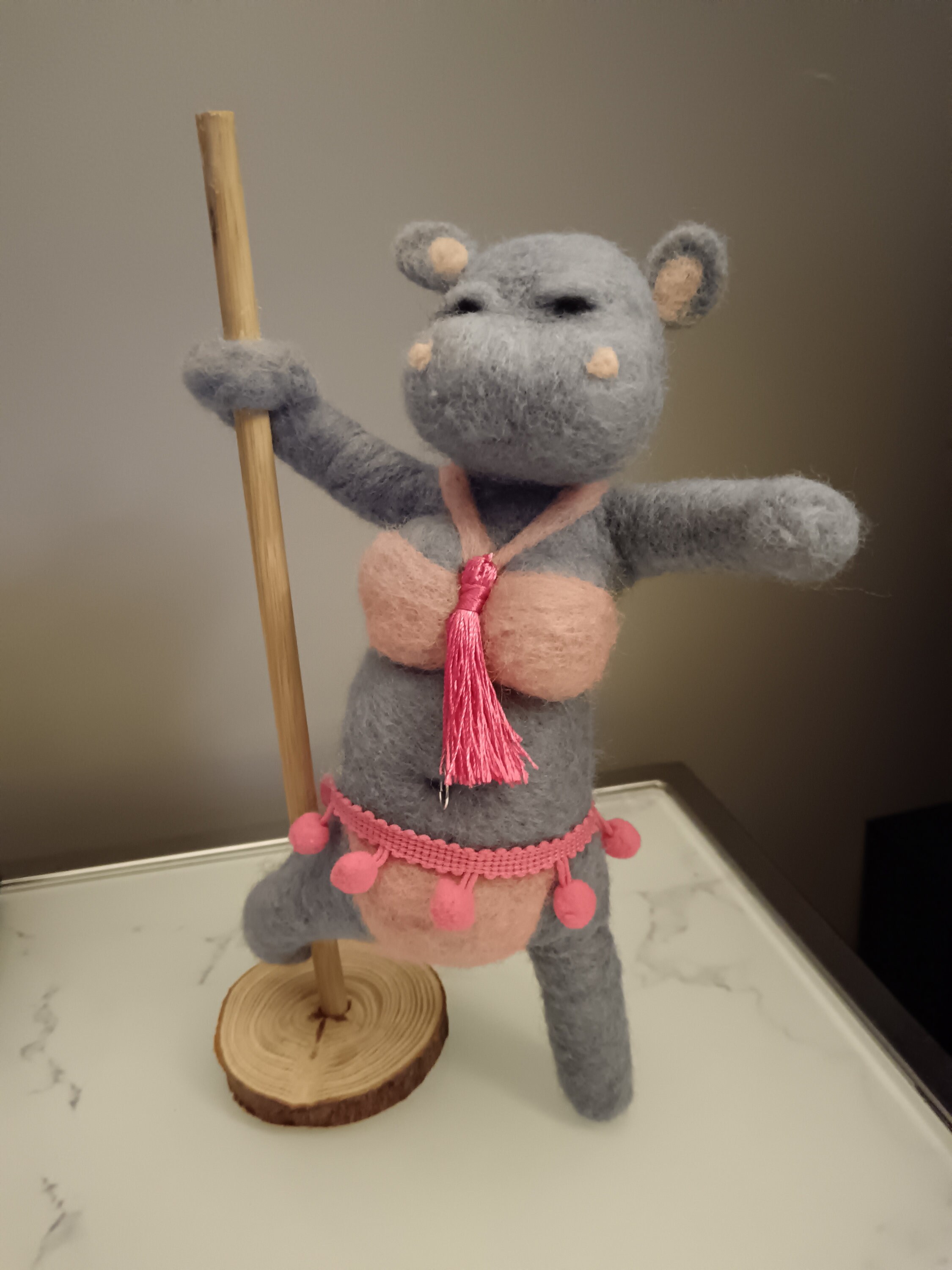 Needle Felted Cute Pole Dancing Hippo - Etsy