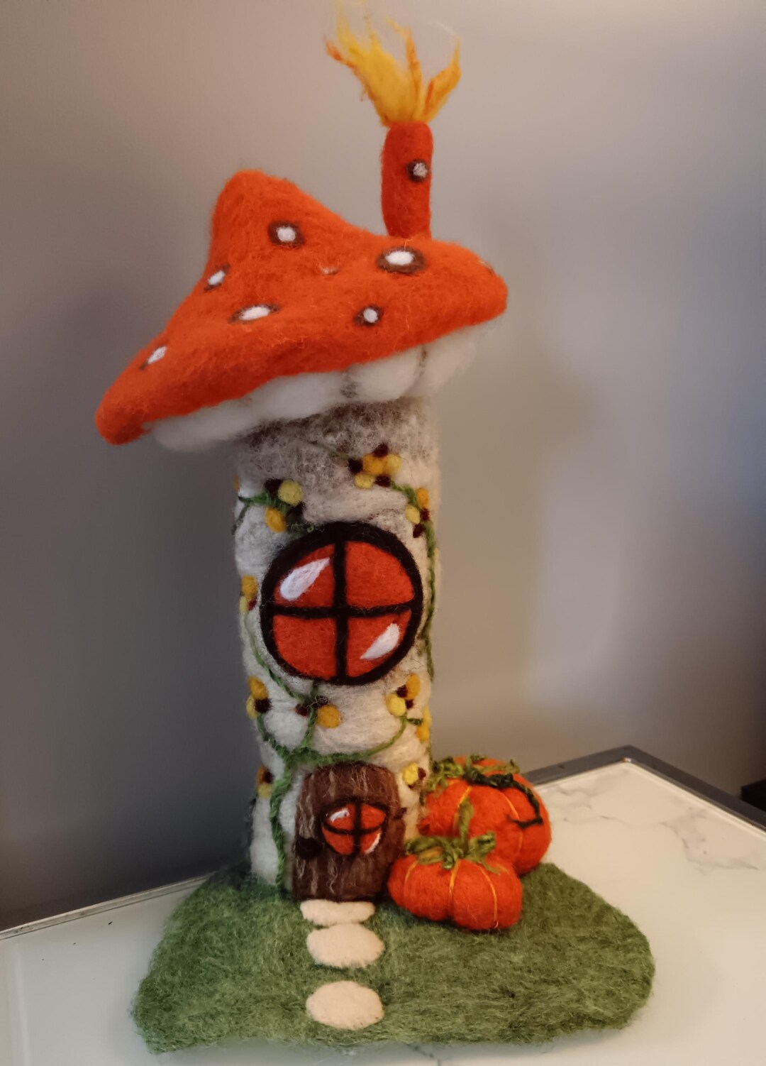 Needle Felted Large Toadstool Fairy House (autumn Themed) - Etsy