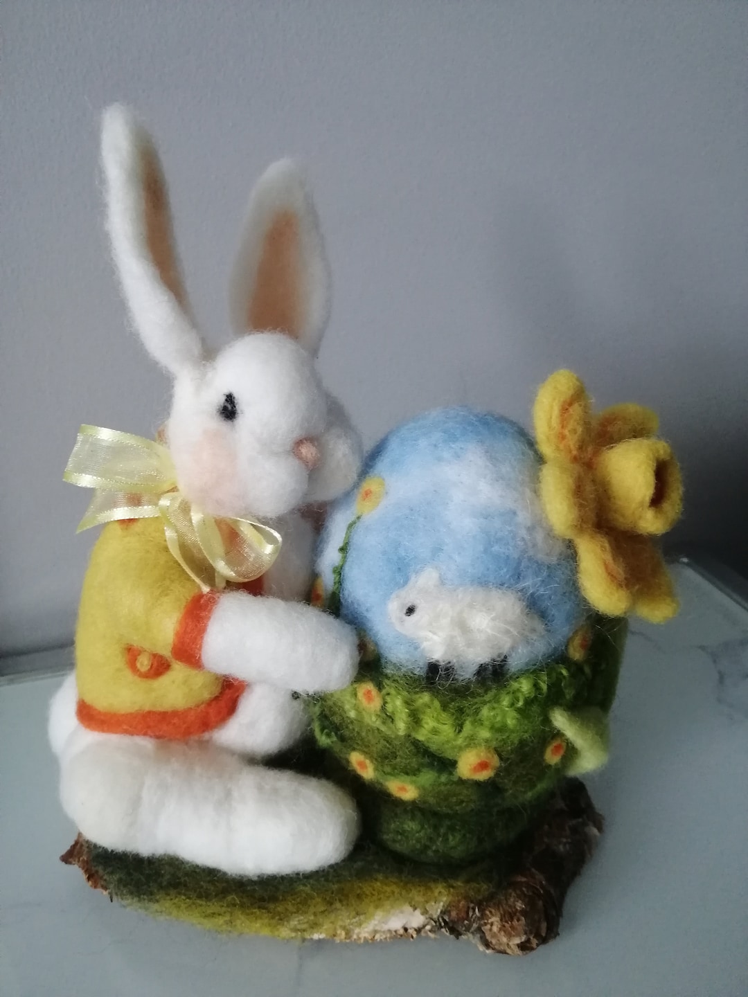 Needle Felted Easter Bunny and Egg - Etsy