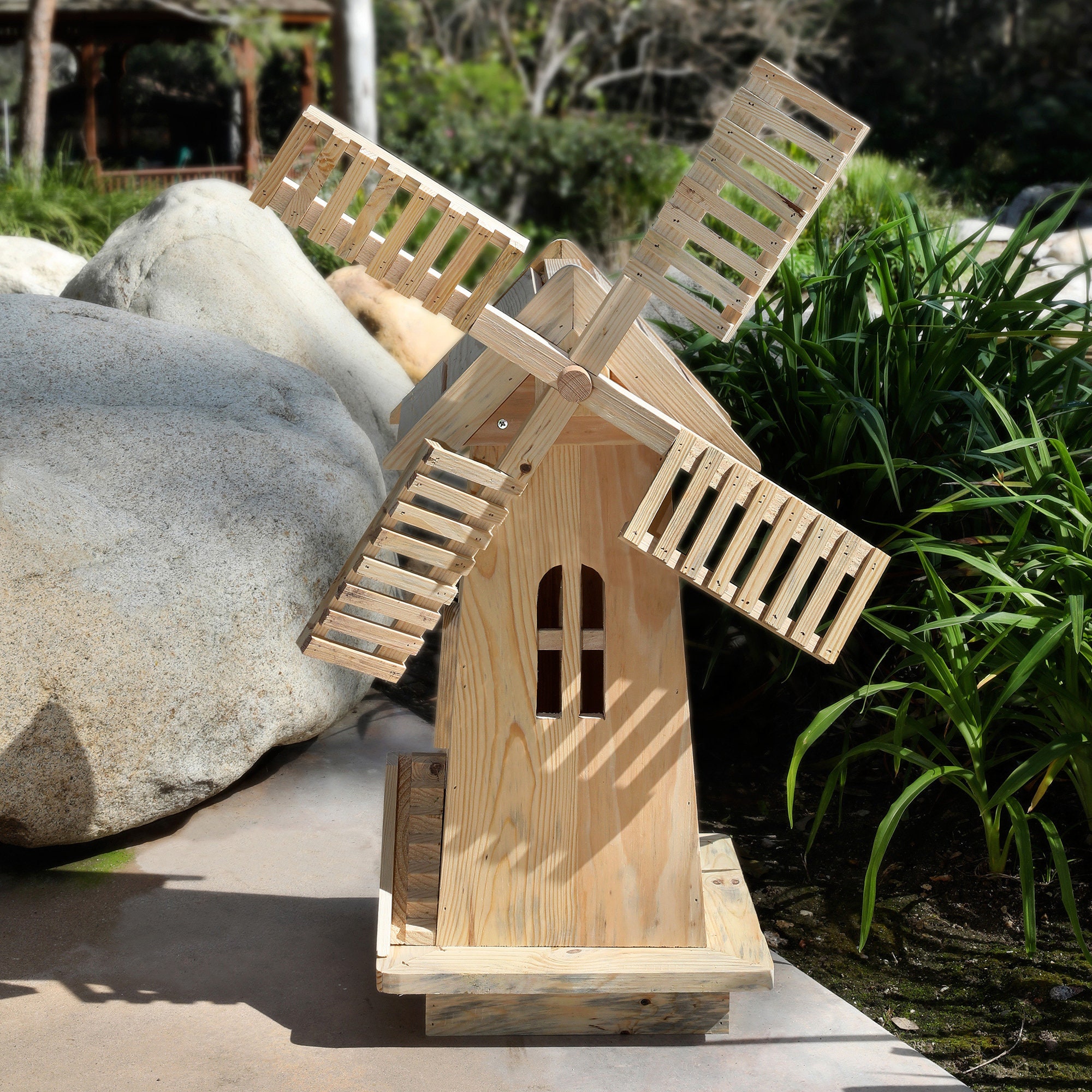 Decorative Windmills, Wooden Windmills, Cedar Wood Windmill, Indoor Outdoor Decor for Garden ...