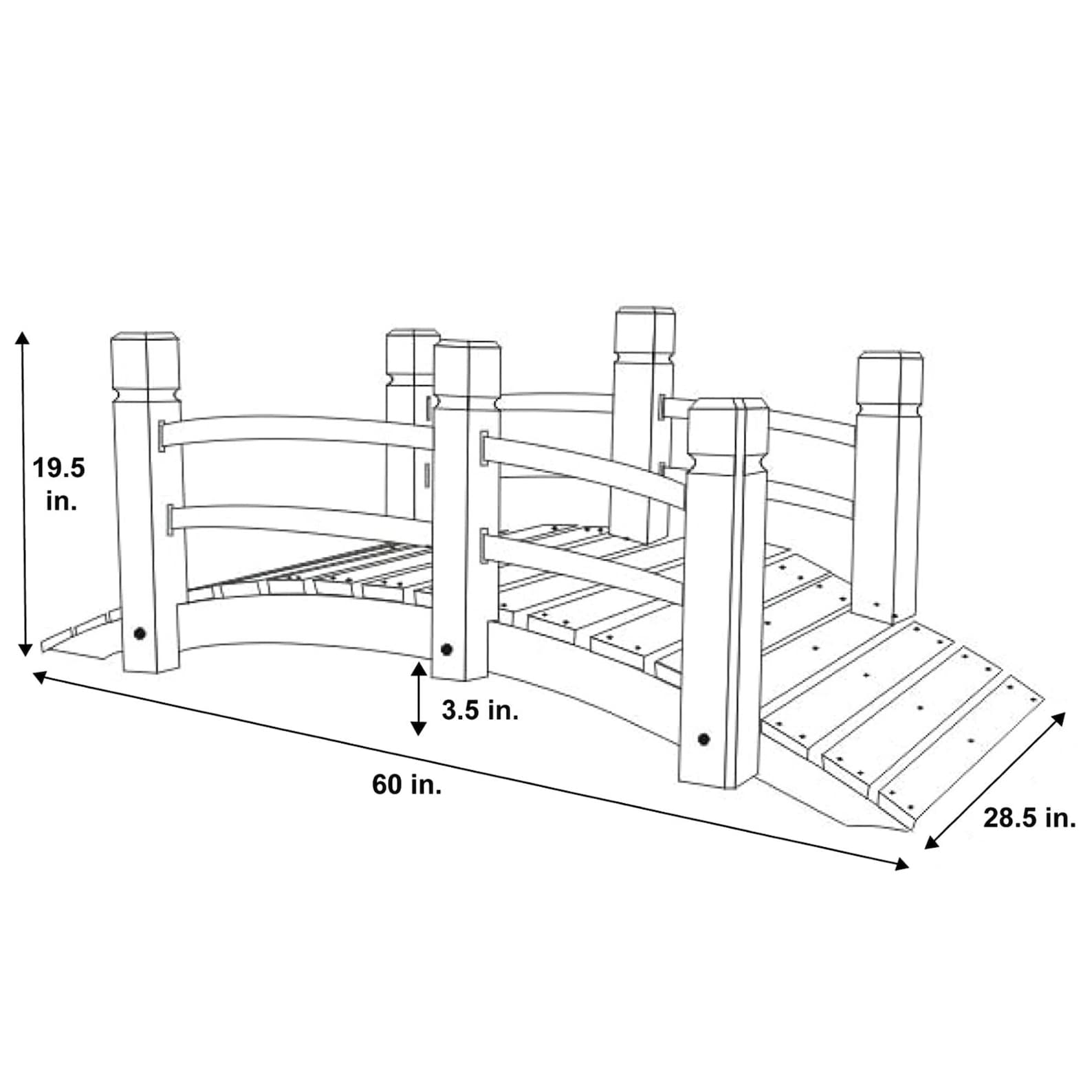 5FT Cedar Wood Decorative Garden Bridge #4981(natural Finish) - Etsy