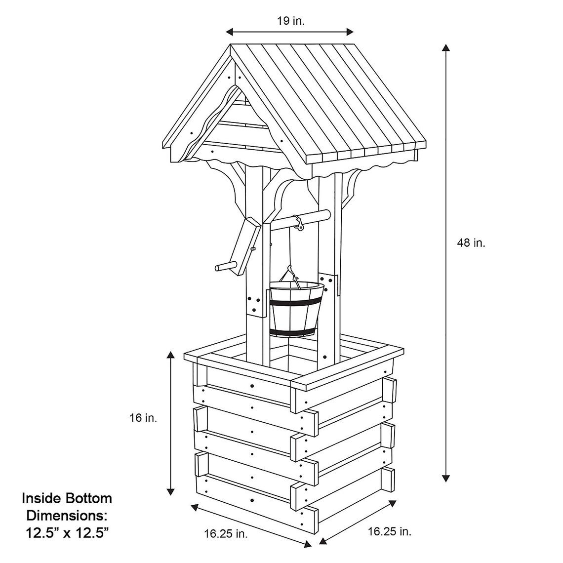 4FT Tall Cedar Wood Wishing Well #4986 (natural Finish) - Etsy