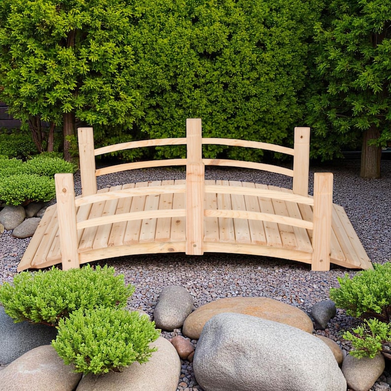 5' Cedar Wood Decorative Garden Bridge #4981(natural Finish) - Etsy