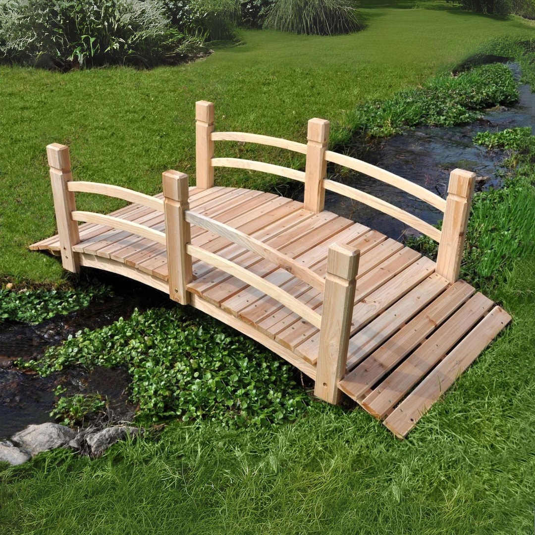 5FT Cedar Wood Decorative Garden Bridge #4981(natural Finish) - Etsy
