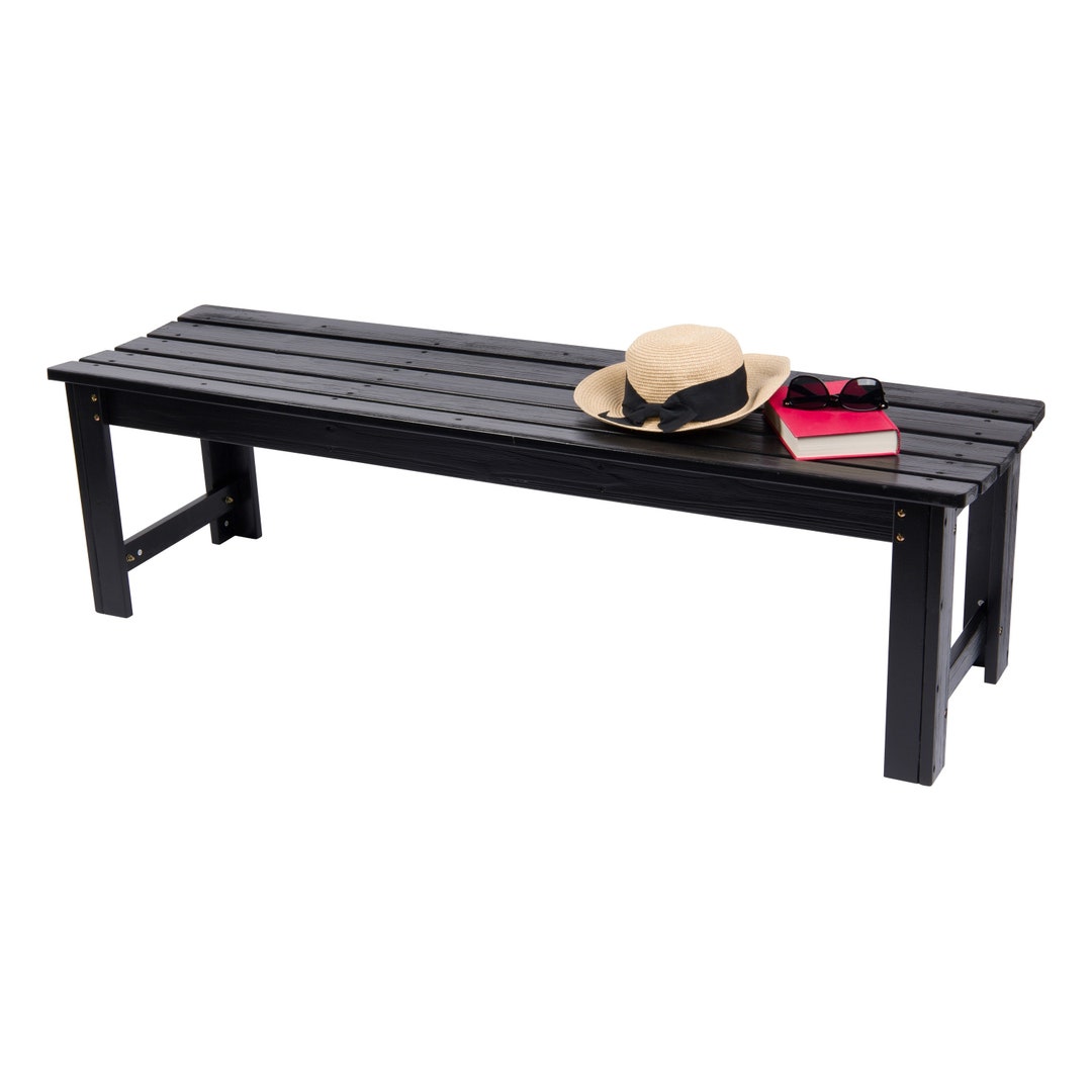 5 ft. Wood Bench, Cedar Wood Outdoor Bench, Backless Wooden Bench ...