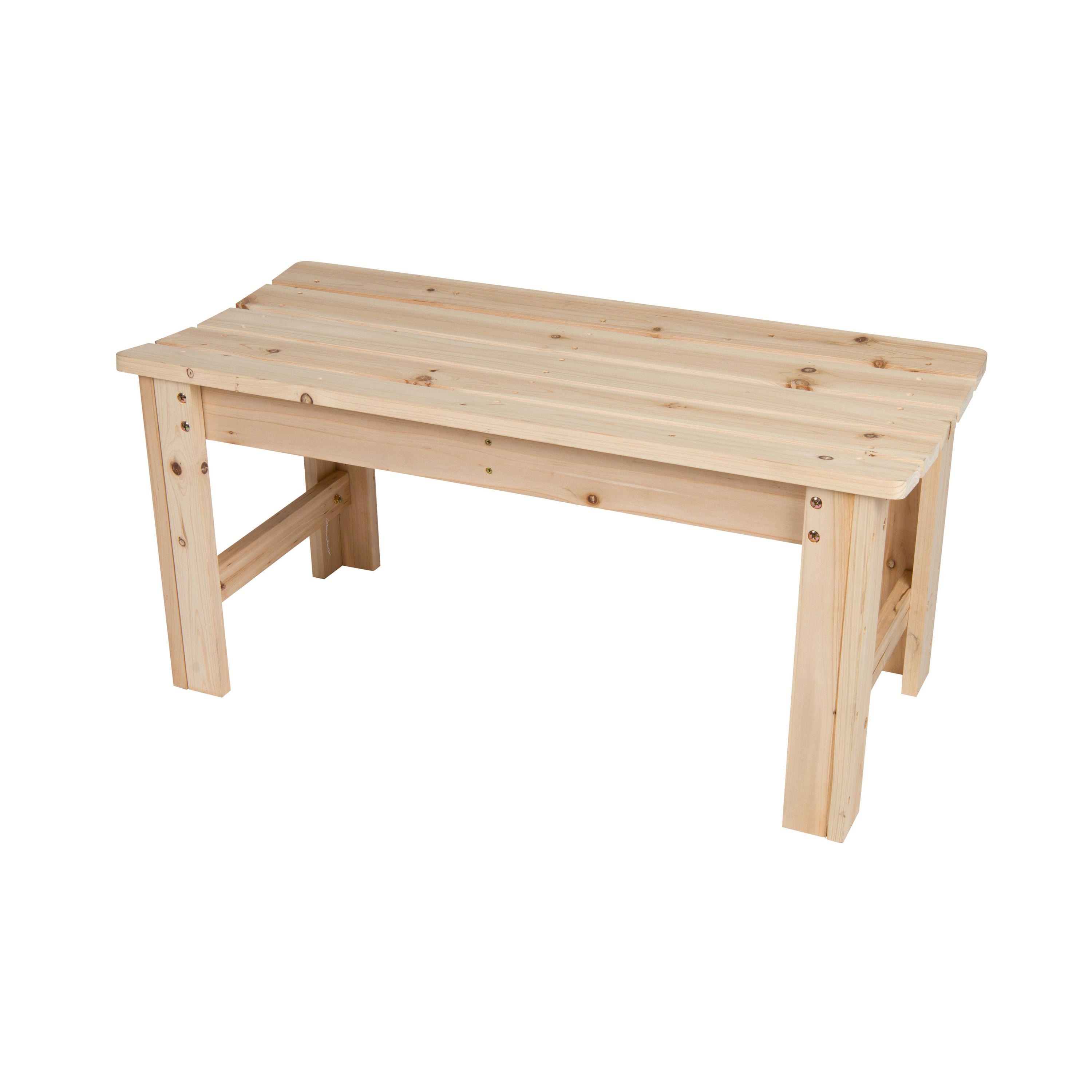 3FT Backless Outdoor Indoor Wood Bench, Natural #4203N - Etsy