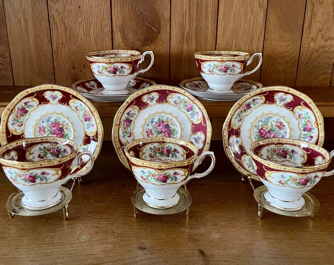 Royal Albert Lady Hamilton Coffee Cups and Saucers - Etsy